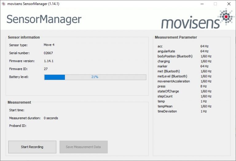 SensorManager - movisens GmbH